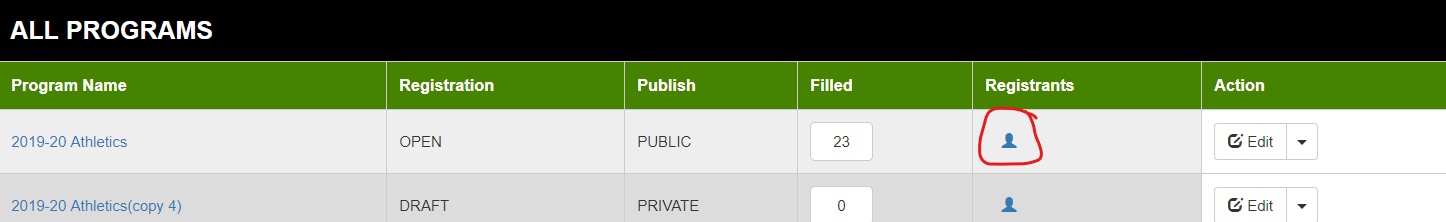 Admin- View Registrants by Program – FormReleaf Resource Center